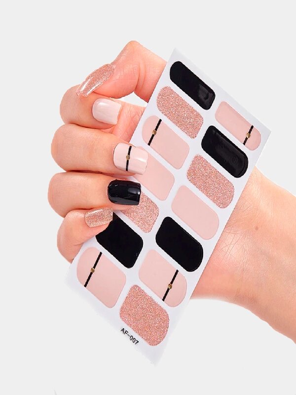 Маникюрный набор лаковые полоски накладные ногти наклейки для ногтей дизайн ногтей топ лак