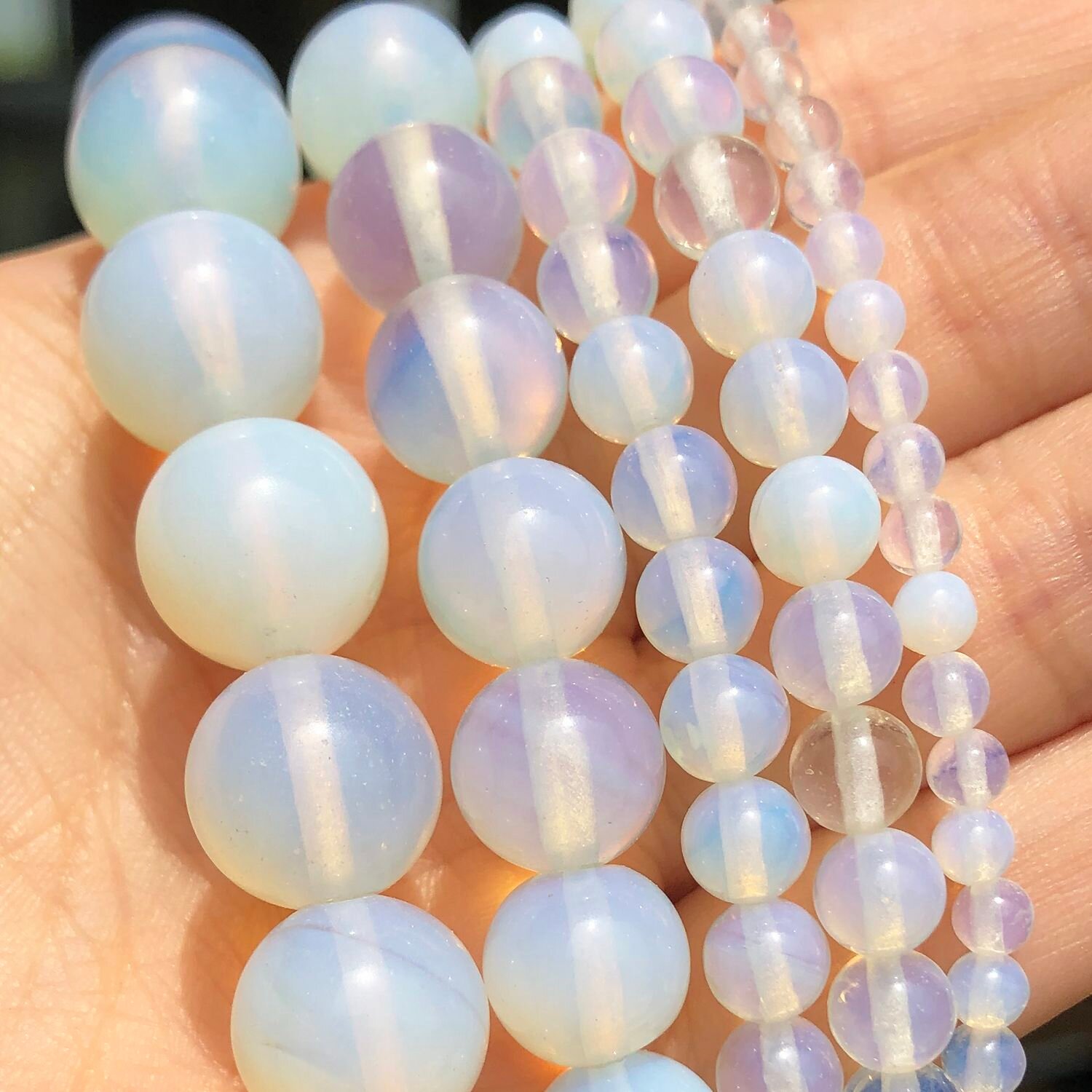 Опал, бусины для рукоделия из натуральных камней, круглый, 8mm около 46 шт