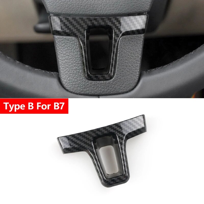 Для VW Golf 6 MK6 Passat B7 CC Jetta Bora Polo Tiguan Caddy Touran Sharan ABS крышка рулевого колеса из углеродного волокна защитная накладка Carbon Style B 1pc