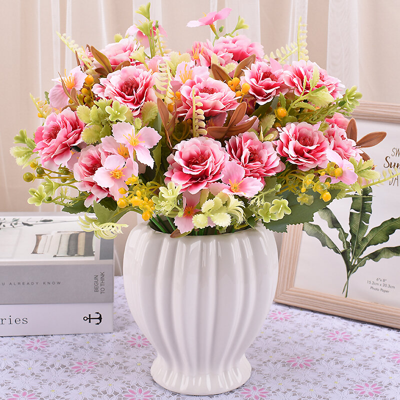 Искусственные цветы подсолнуха, пластиковые цветы, украшения для журнального столика в гостиной, цветы для обеденного стола, декор для помещений, комнатные растения, букеты, декоративные цветы.