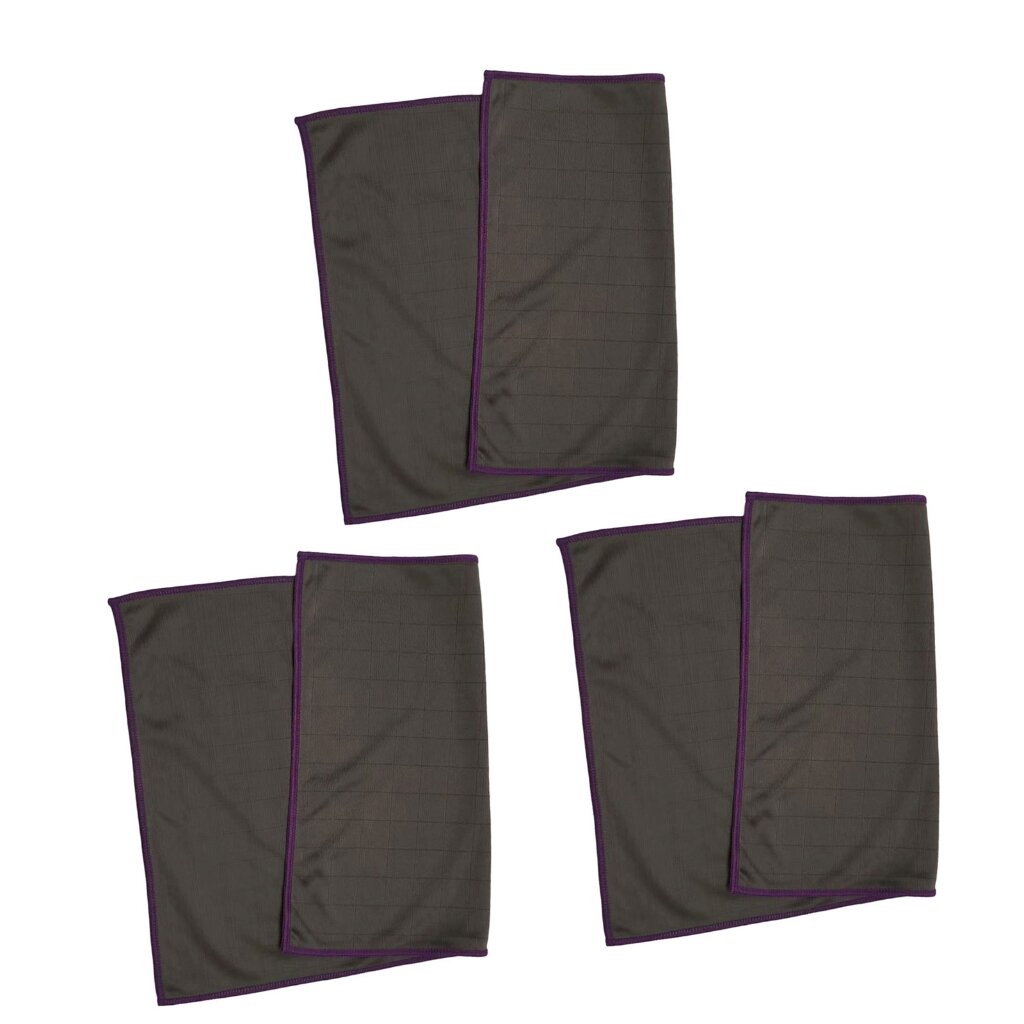 3 салфетки для чистки из тончайшего углеродного волокна -фиолетовые края