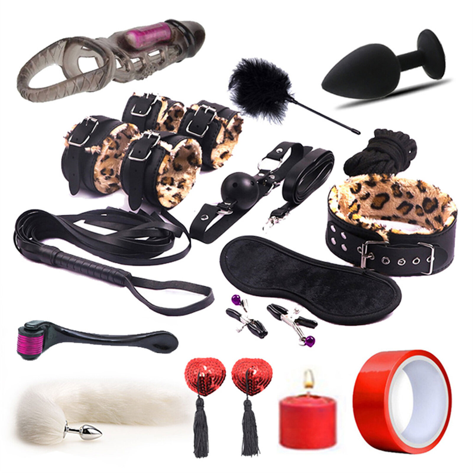 Взрослый Игровой Набор Под Кроватью Женский Мужской Удобный БДСМ Бондаж Обучение Романтика Косплей Секс Игрушки Хвост Животного Анальная Пробка