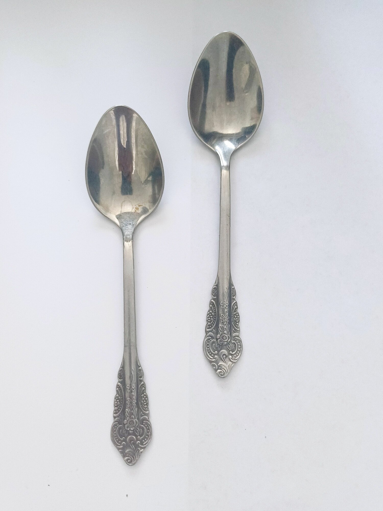 Винтажный советский набор чайных ложек с рисунком, нержавеющая сталь, СССР