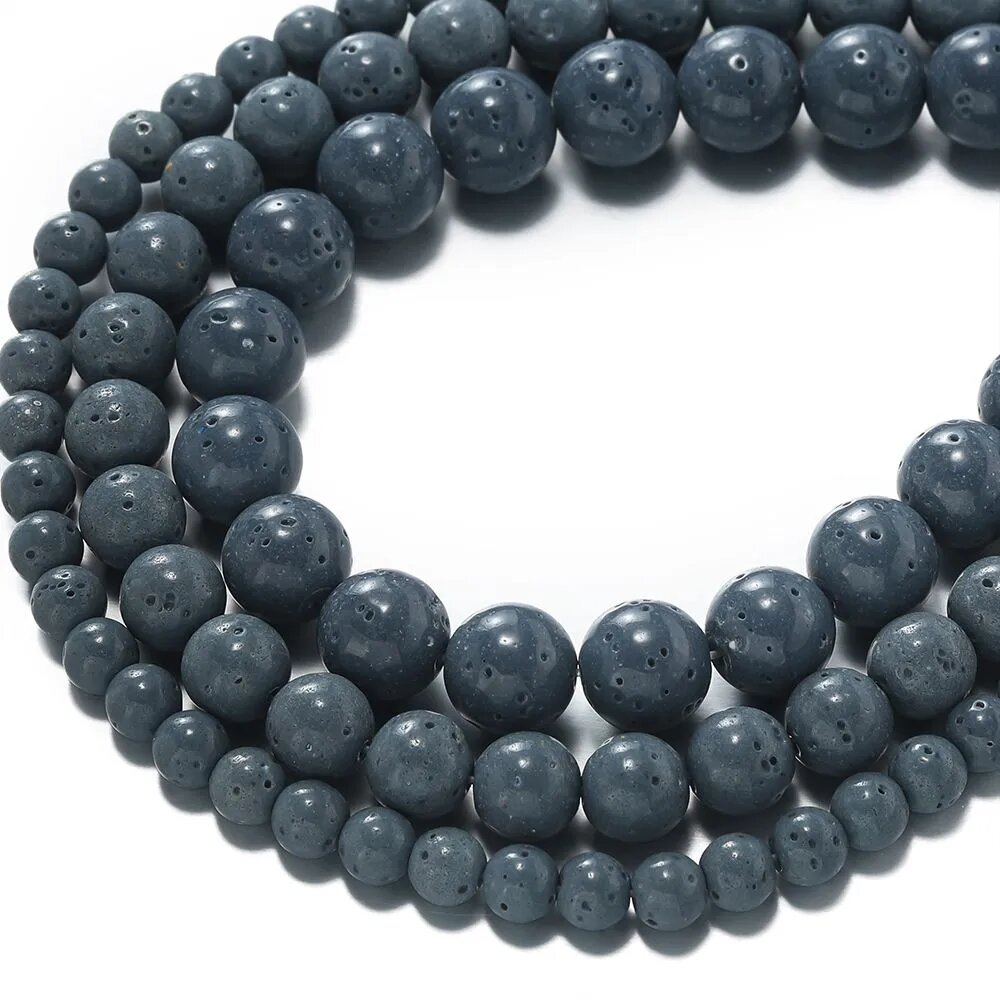 Коралл синий 6 мм, бусины на нитке (около 69 шт)