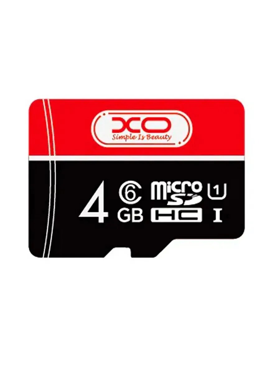 Карта памяти XO Micro SD 4Gb (U1, класс 6) для регистратора, электронной книги, экшн-камеры
