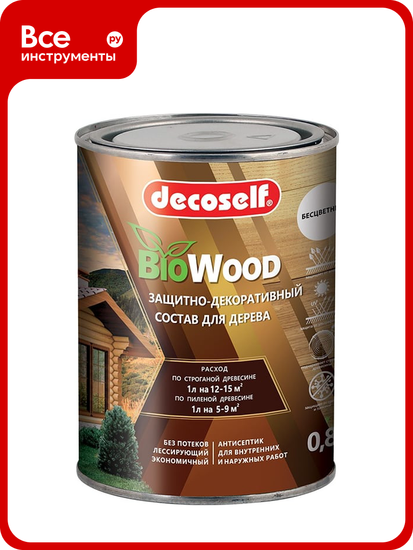 Лессирующий антисептик для дерева Pufas орех Decoself 0,8л тов-200280