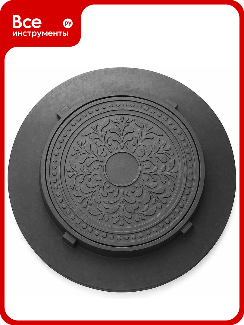 Люк садовый Millennium конусный полимерно-песчаный 1,5 т, серый — прочный, устойчивый, долговечный УТ000036229