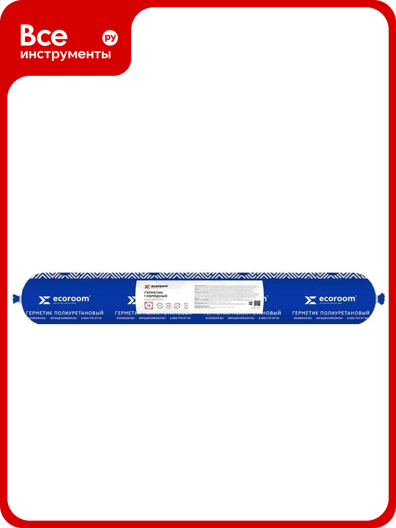 Гибридный герметик для дерева ECOROOM PS-16 серый, 600 мл E-Puгер-3690/сер