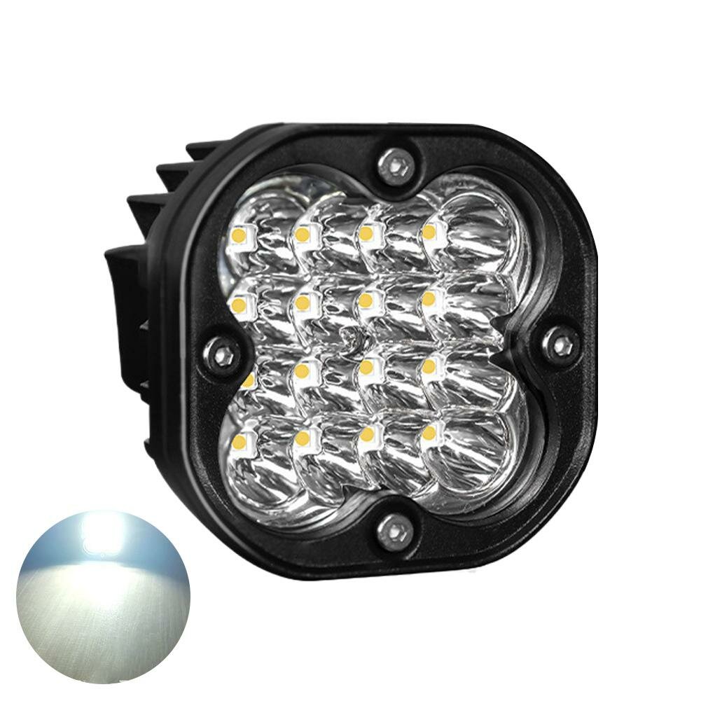 Фара светодиодная дальнего света ПТФ ДХО ФСО на крышу, багажник, в бампер, под решетку авто 36 Ватт