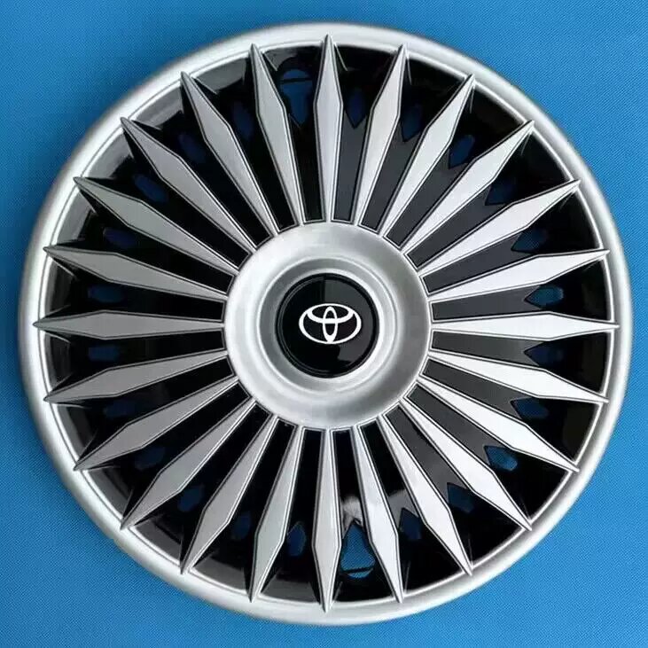 16-дюймовая пластиковая накладка на колесо для Toyota BZ3 такси - модный черно-серебристый, комплект из 4 штук