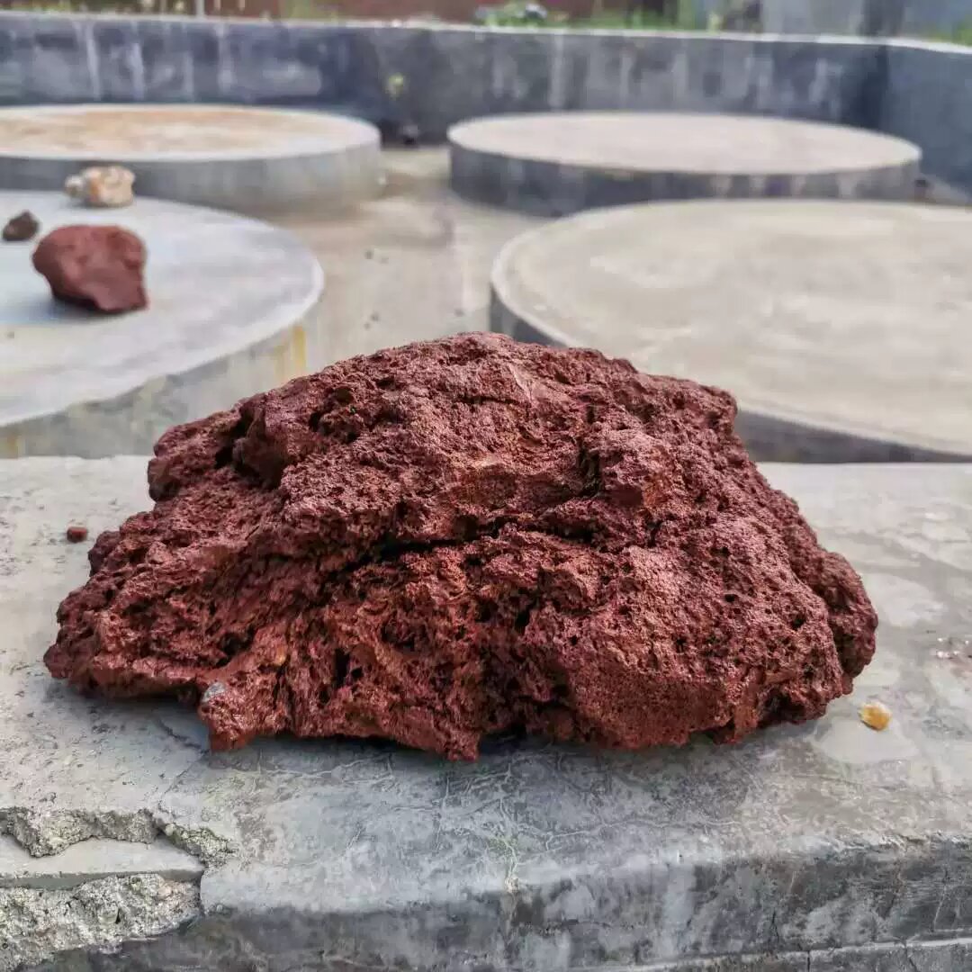 Красный вулканический камень для черепах, длина 20 см, толщина 7 см, одна штука для аквариума