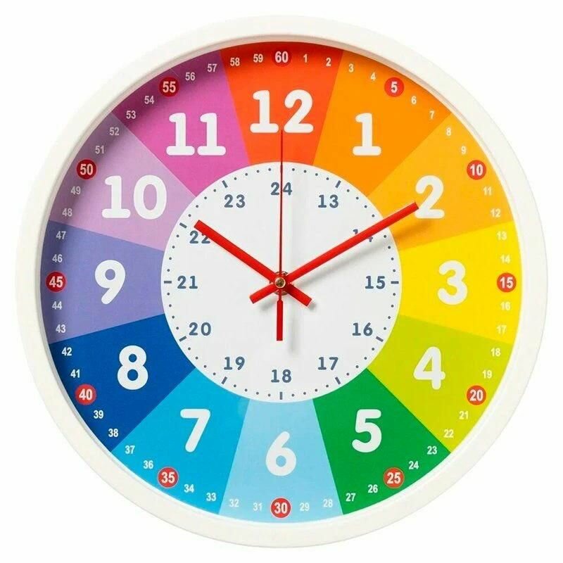 Часы настенные Рубин круг d 30 см, корпус белый "Обучающие" (3027-030)