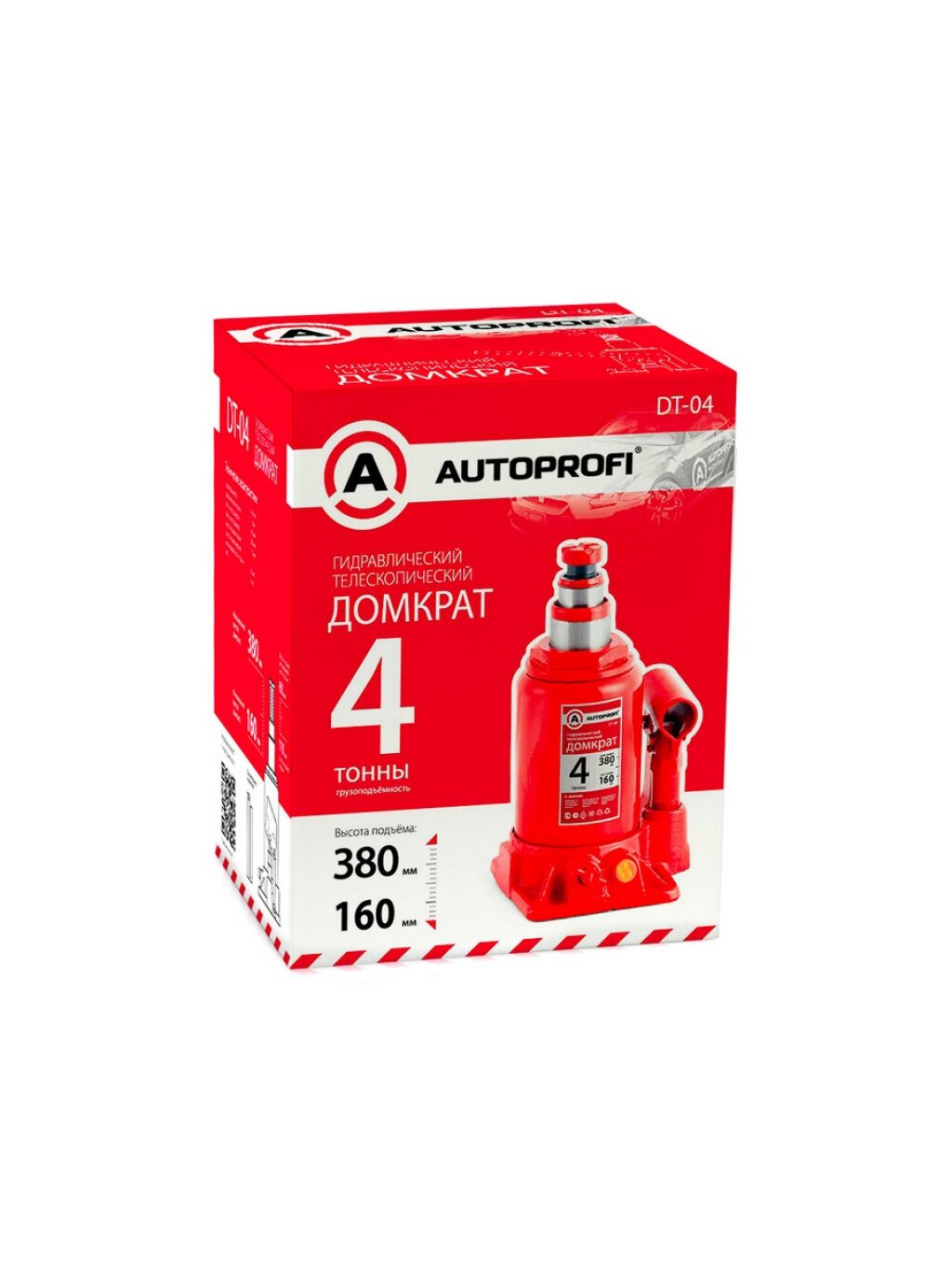 Домкрат бутылочный 4 т. Autoprofi двухштоковый 160-380 мм
