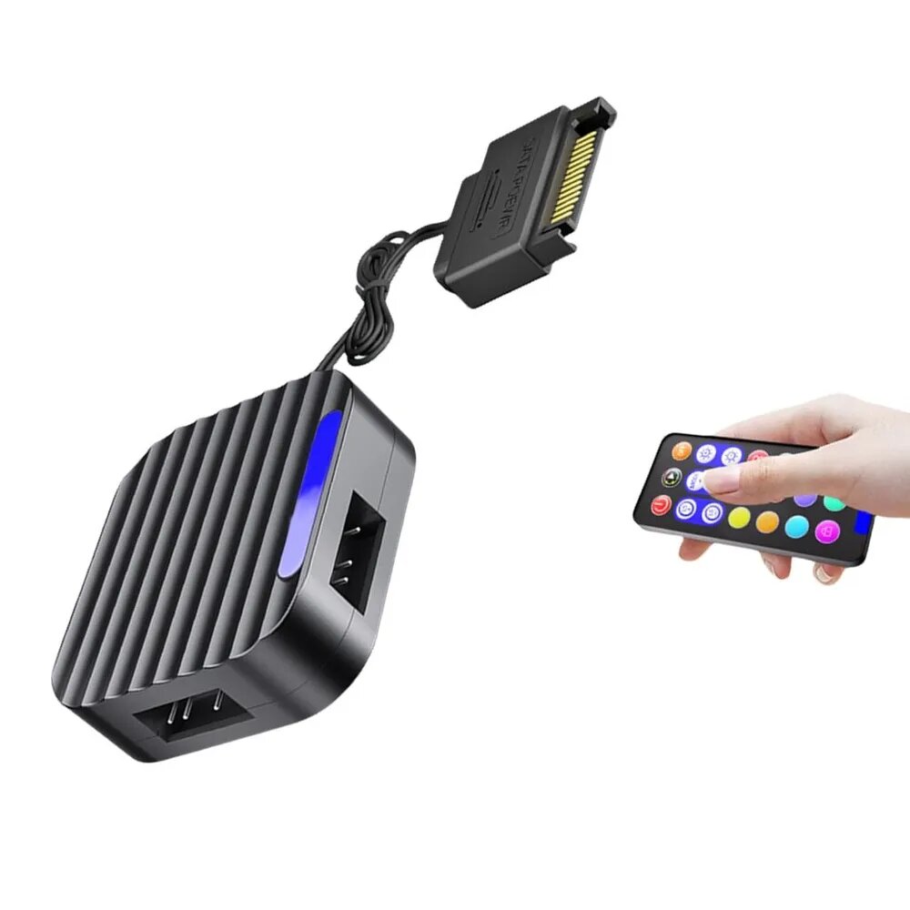 Мини-магнитный контроллер вентилятора ARGB от SATA до 5V3-pin-черный