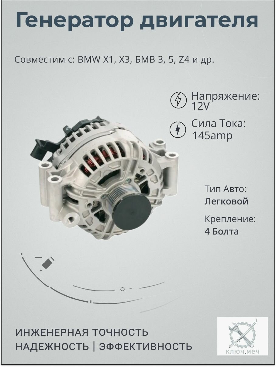 Генератор для BMW X1, X3, БМВ 3, 5, Z4