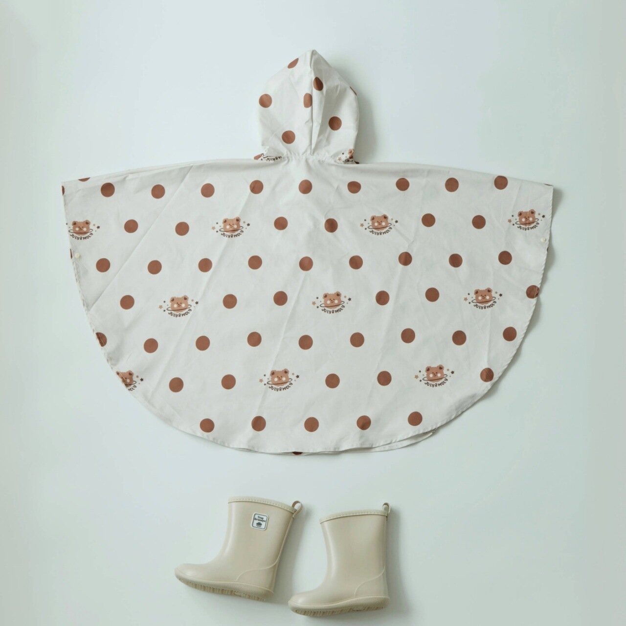 Новый корейский стиль, утолщенный цельный детский дождевик с мультяшным медведем, водонепроницаемый плащ для детского сада