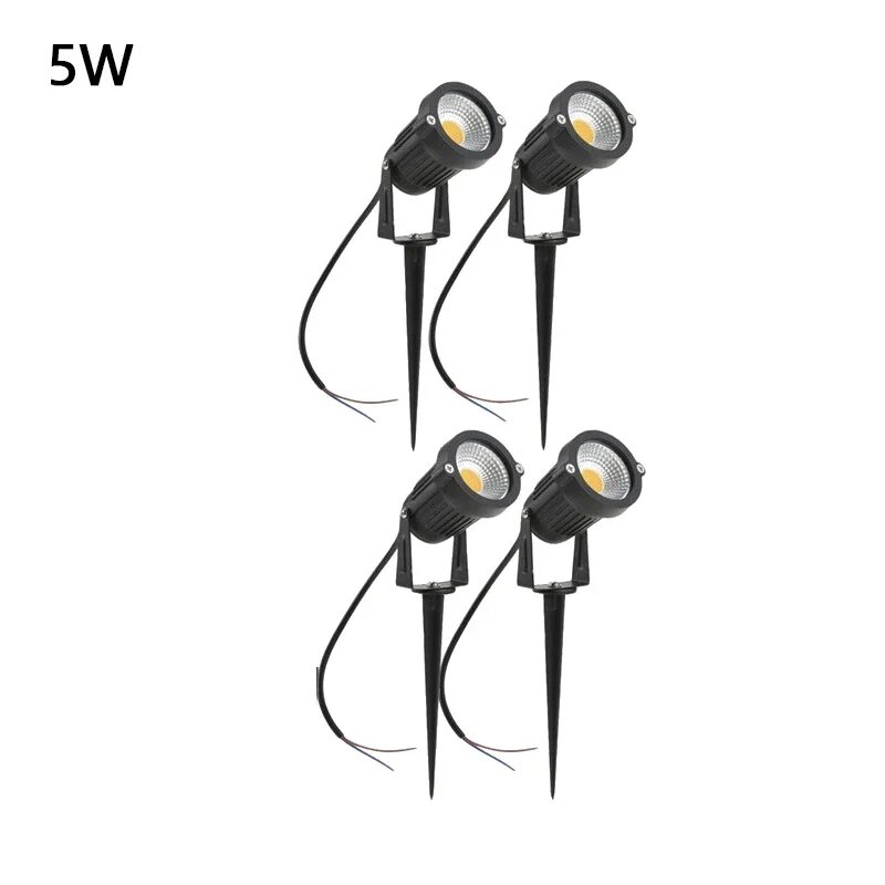 Светодиодные садовые лампы VKBABALED для газонов Черный, 5W Spike 4 PCS, AC85-265V, Warm white 3000K
