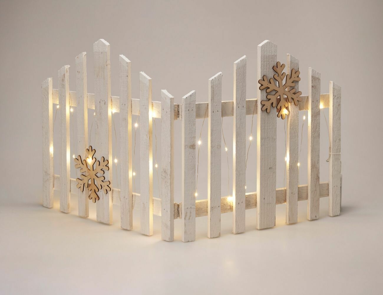 Декоративная ограда хедж, дерево, белые LED-огни, 76х38 см, батарейки, Koopman International ACW007590