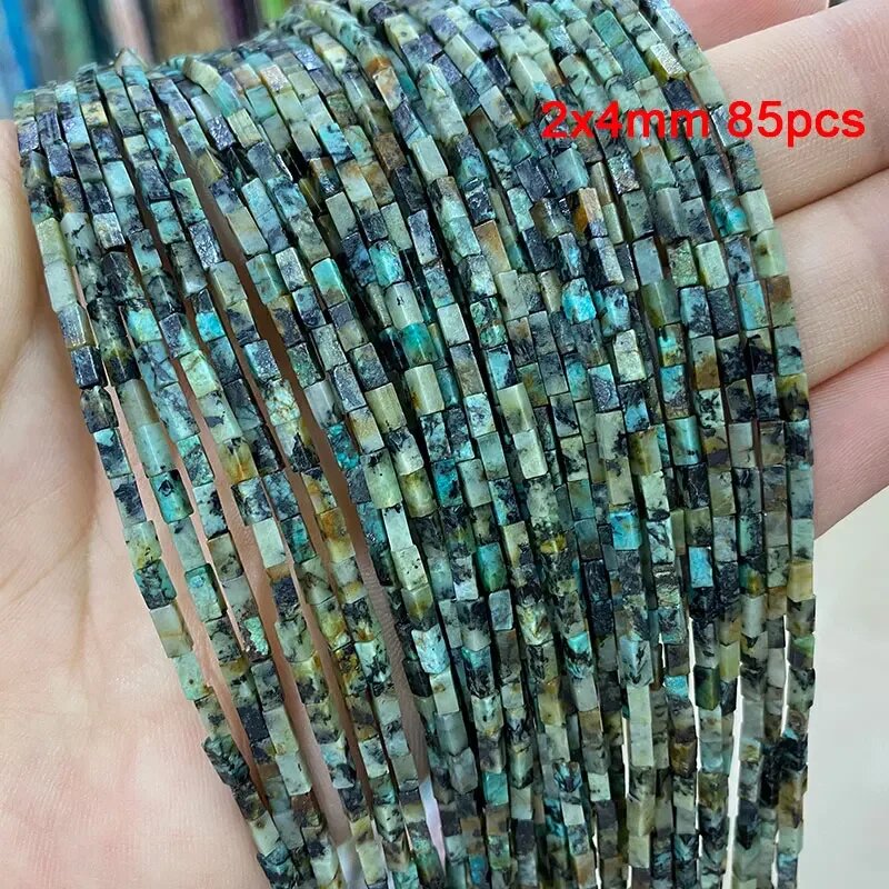 Оптовая продажа, бусины из натурального камня, африканские бирюзовые граненые круглые квадратные овальные матовые плоские рондели для изготовления ювелирных изделий, браслет «сделай сам»