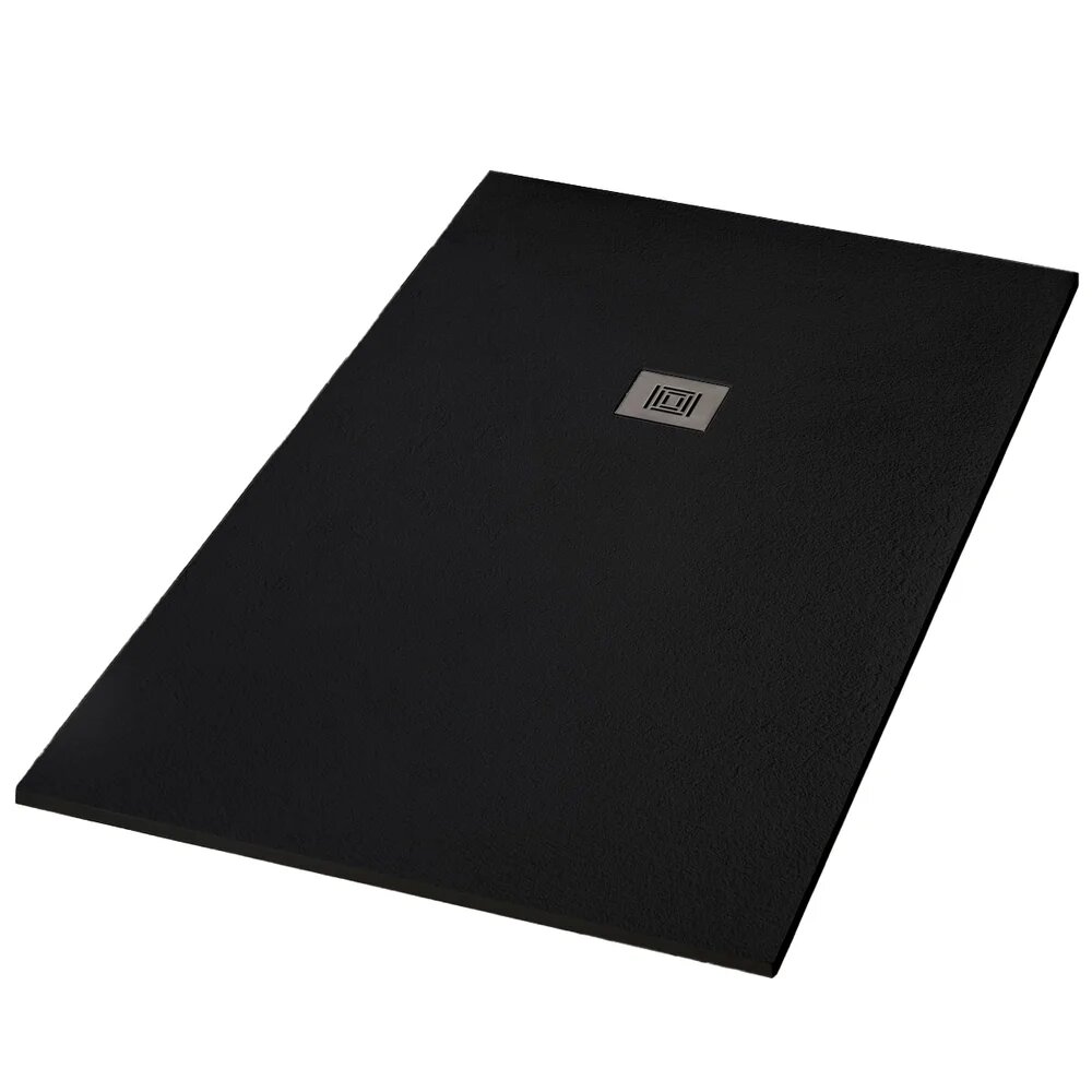 Поддон для душа Starohome Stpool LITE 140x90 см, черный, прямоугольный, низкий, с антискользящим покрытием