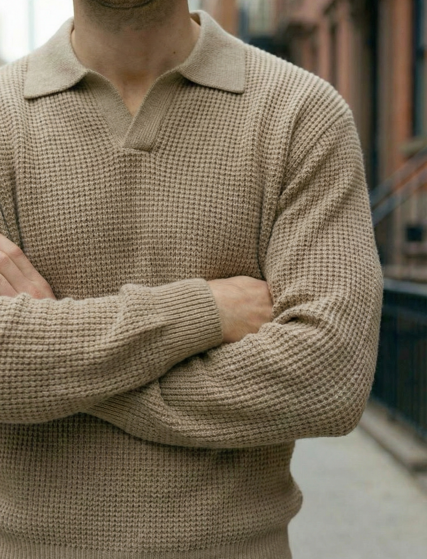 Свитер теплый вязаный