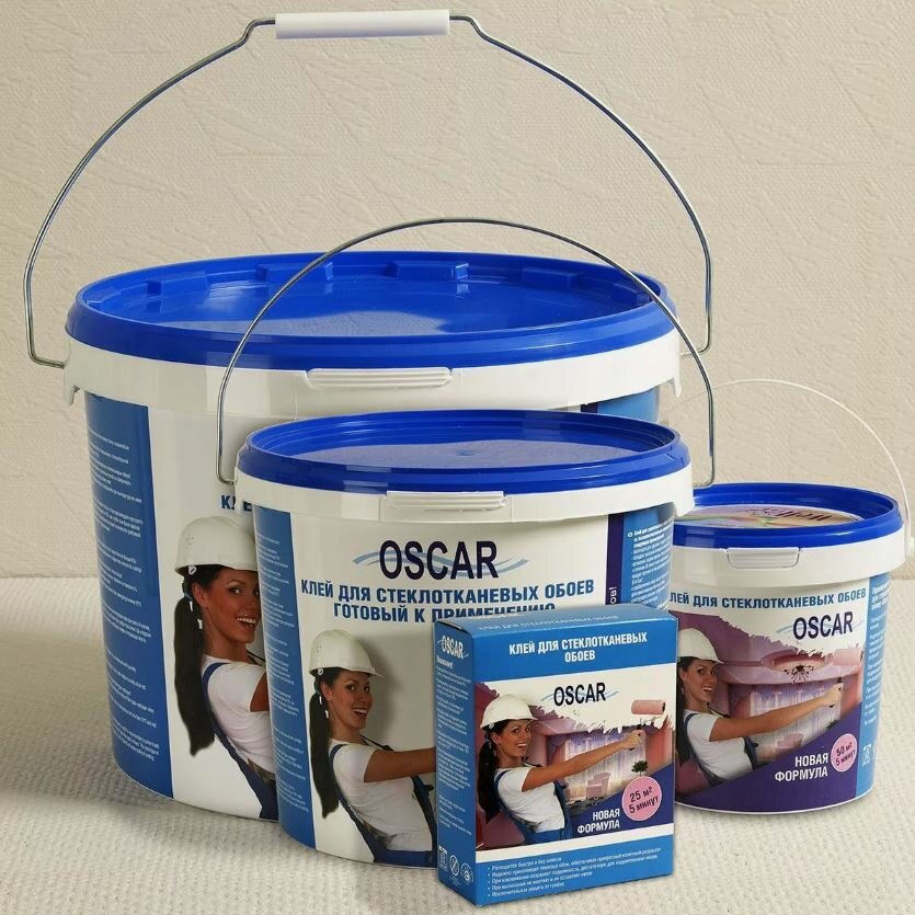 Клей Oscar, для стеклотканевых и флизелиновых обоев, антигрибковый, 800г