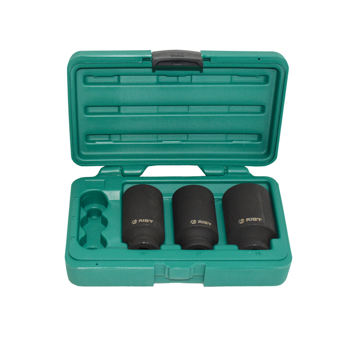 Набор торцевых ударных глубоких головок 30, 32 и 36 мм многогранных (12 гранные) для ступичных гаек AIST 4508203K