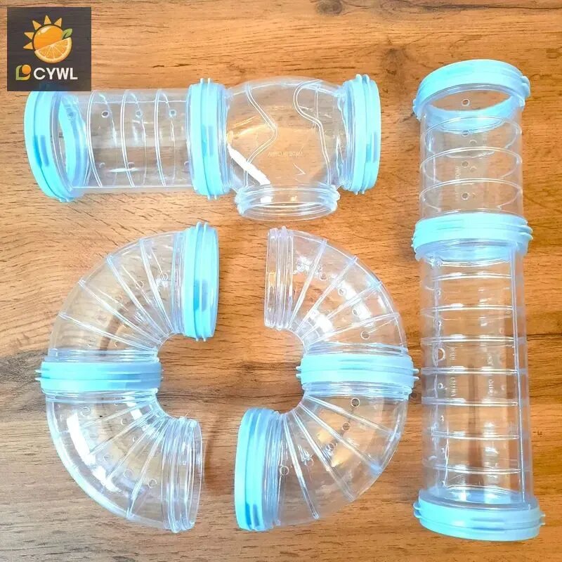 Тоннель для грызунов пластиковый прозрачный 8 элементов, лабиринт для хомяка, тоннель для грызунов