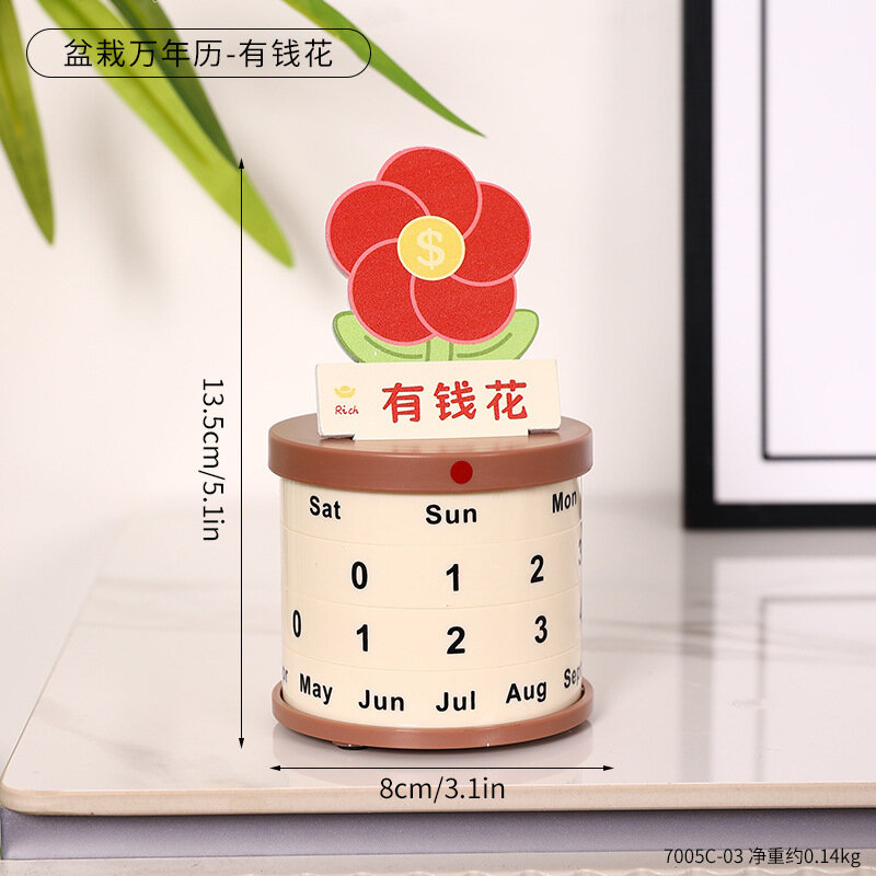 2026 Новый креативный календарь, настольный орнамент, вращающийся календарь, настольное украшение, DIY орнамент, вечный календарь для студентов