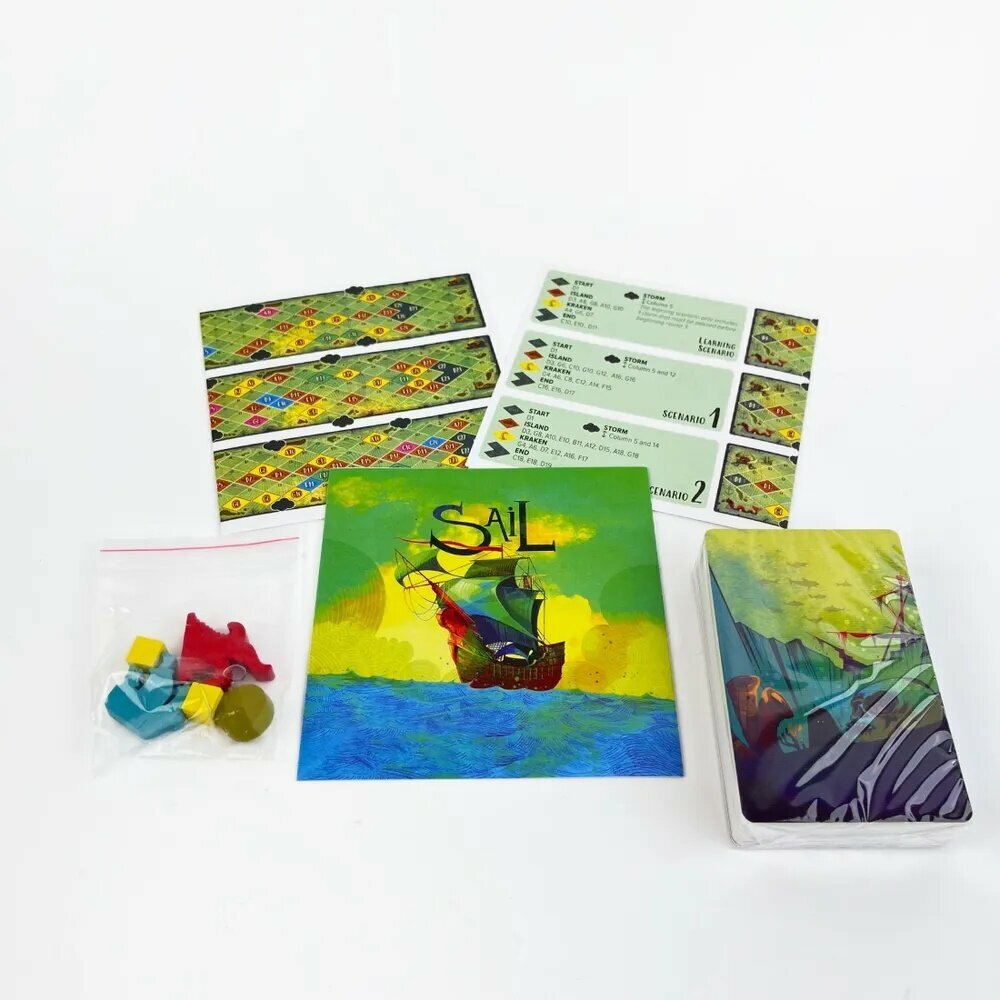 Настольная игра "SAIL": Портативная дорожная стратегия про пиратские корабли. Карточная игра с блефом для двух игроков, идеальна для праздничных вечеринок.