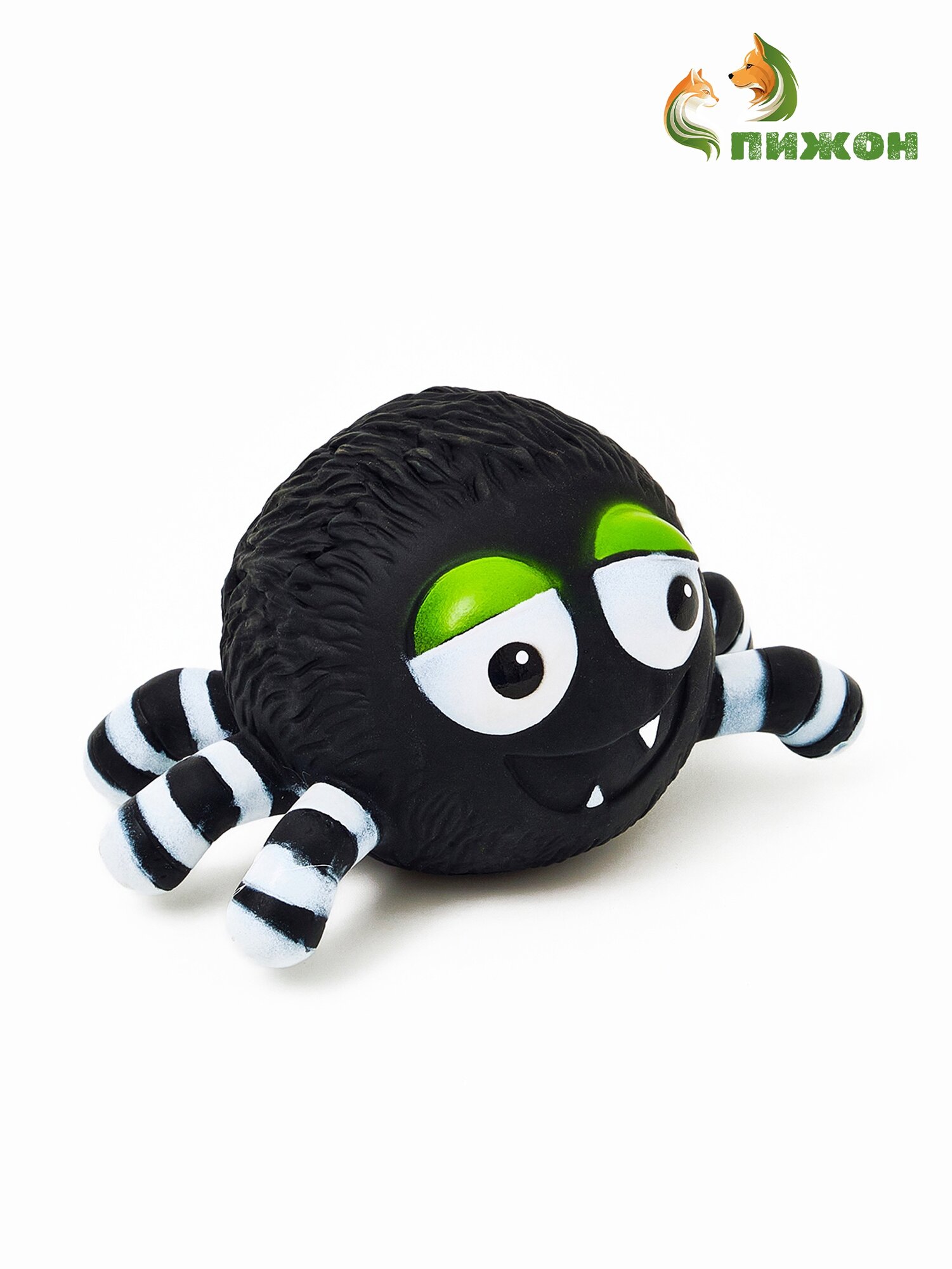 Пищащая игрушка для собак «Паук», 15 см, чёрная