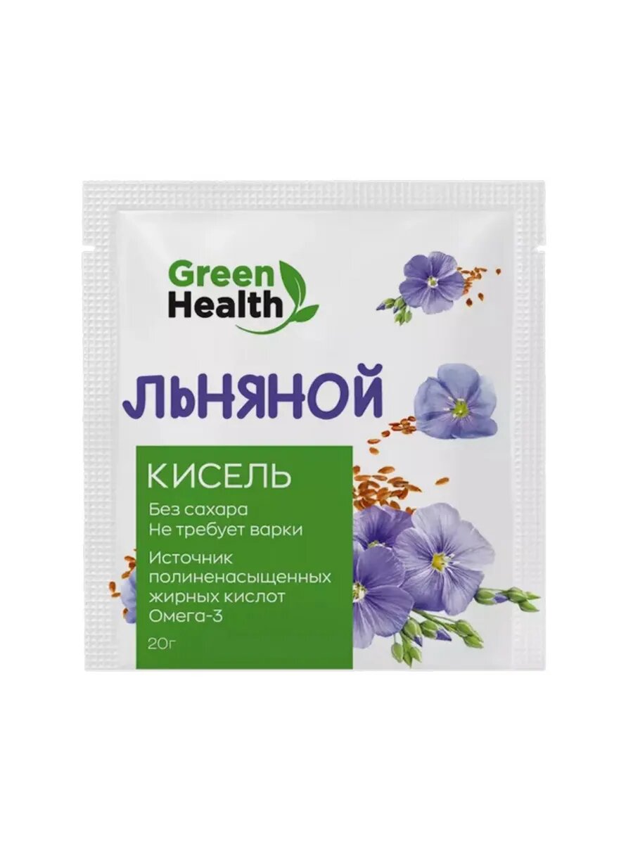 Грин Хэлф Кисель Льняной без сахара, 25 г, 1шт.