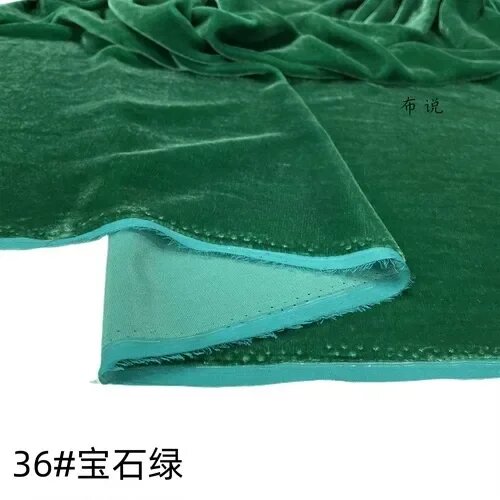 Золотой шелковый бархат для пошива чеонгсам 1,4х1 м Изумрудный, 1 meter, 36 Gem Green