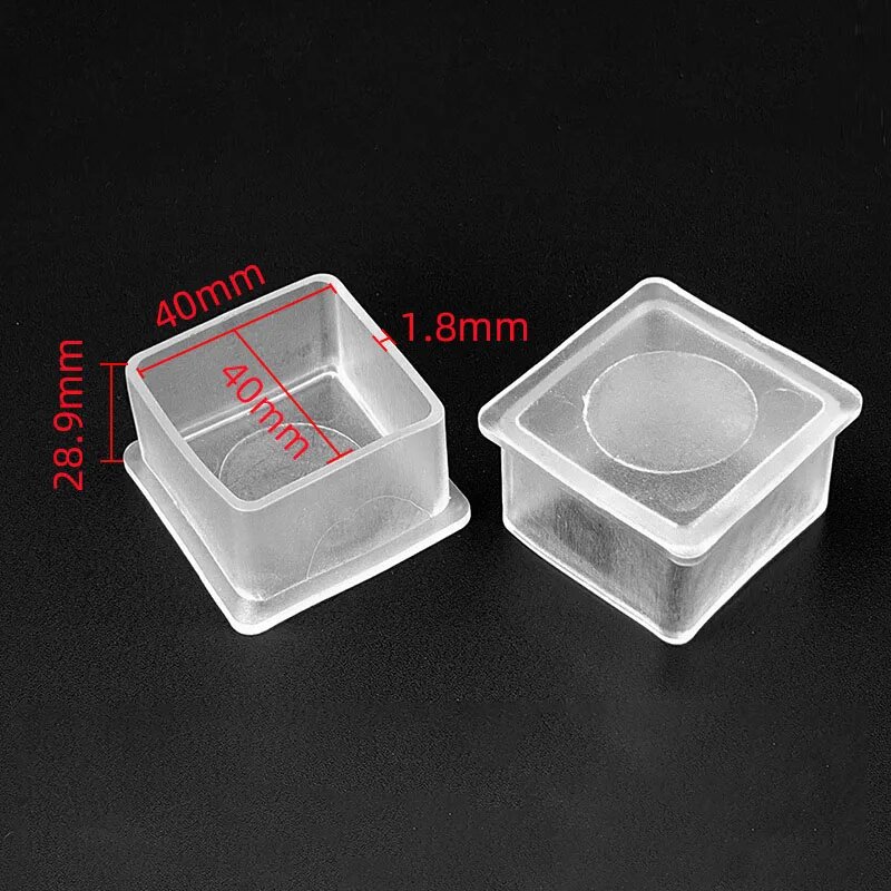Мебельный стол, наконечник для ног, ножки стула, силиконовая накладка, защитная крышка, прозрачная квадратная резиновая заглушка для труб, крышка, защита отверстия для трубки