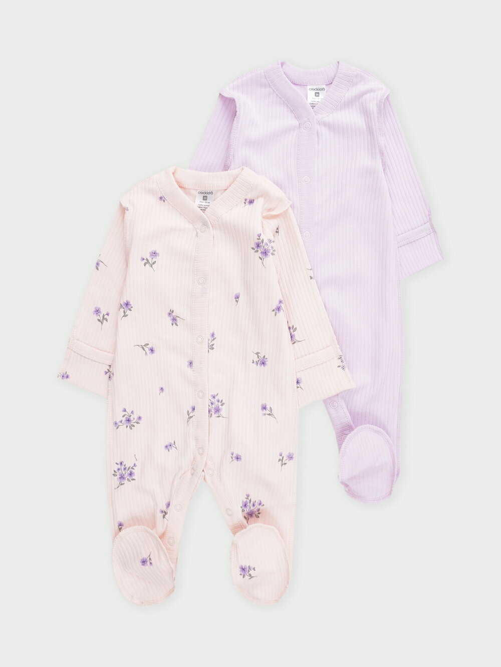 Комбинезон хлопковый для девочки, комплект 2 шт