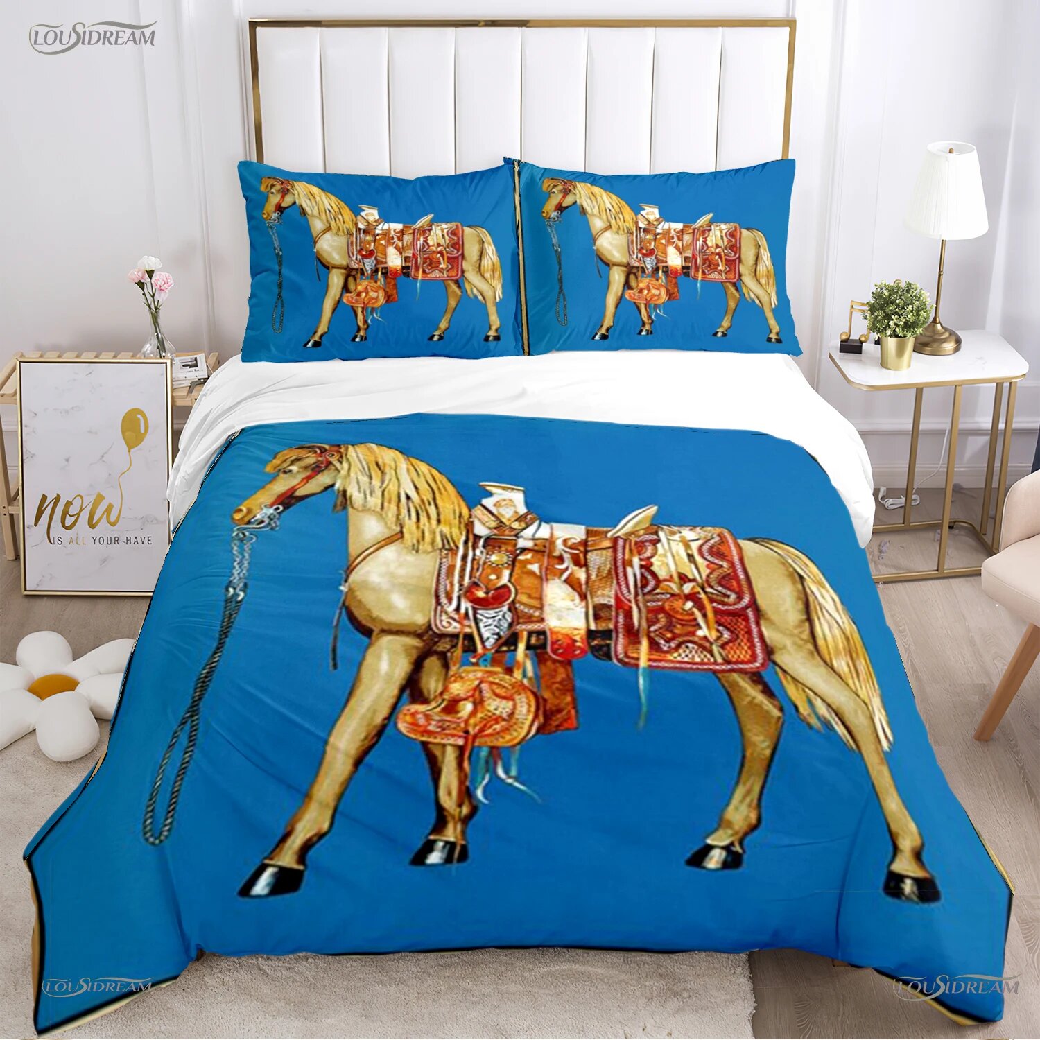 LOUSIDREAM Этнический комплект постельного белья из микрофибры 3 шт AU Single 145x210cm, Style S