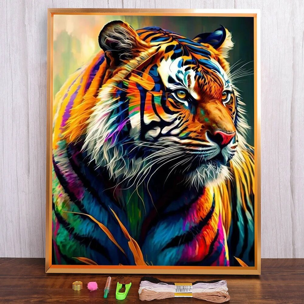 Набор Для Вышивания Крестом "Дикий Тигр" В Современном Стиле, Ручная Работа, Для Взрослых, Продажа Ниток, Пейзажный Узор
