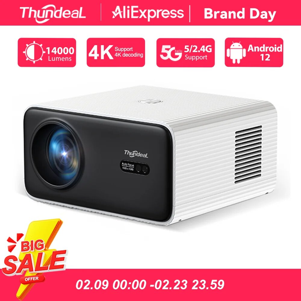 Портативный проектор ThundeaL TD85SE для дома Европейская вилка (EU Plug)