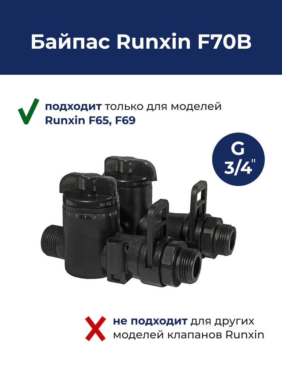 Байпас Runxin F70B для клапанов F65/F69, присоединение 3/4"