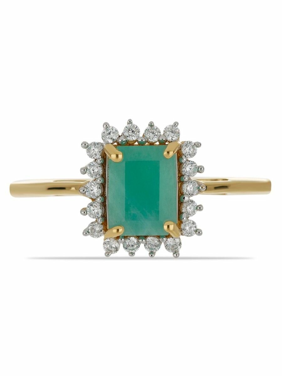 Кольцо, серебро, 925 проба, изумруд