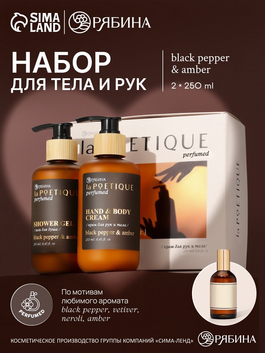 Подарочный набор гель для душа и лосьон, 2 шт. × 250 мл, аромат Black pepper