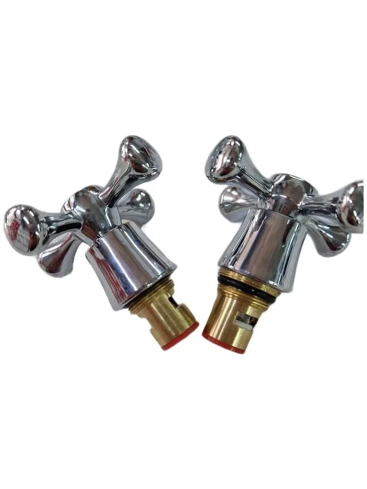 Маховик с кран-буксой 1/2 ' для смесителей в сборе, в комплекте 2 шт, Крест