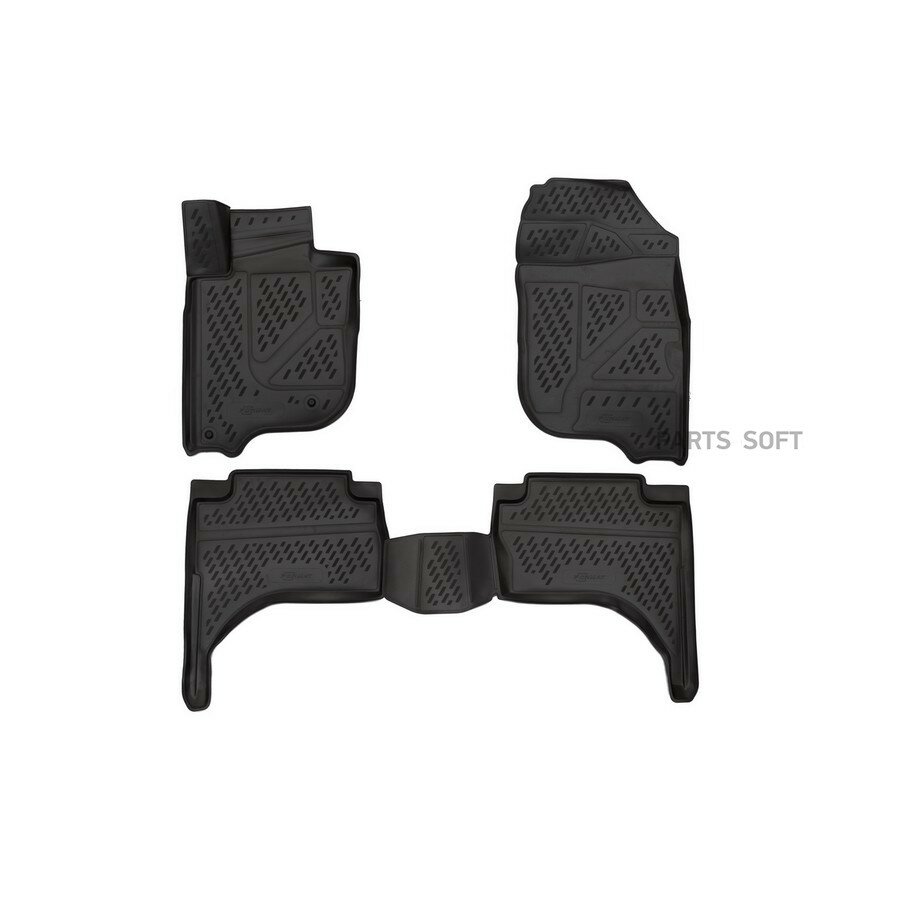Коврики 3D в салон MITSUBISHI L200, 2015->, . (ПУ, повышенная износостойкость) от официального дистрибьютора, FORMAT, артикул FORMATCARMIT00001
