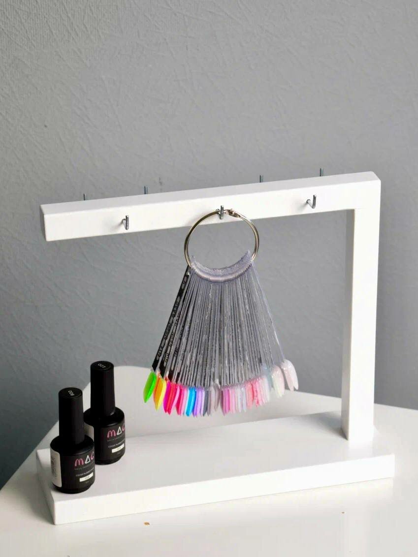 Подставка для типсов деревянная, держатель, для маникюра и педикюра, прямоугольная для наращивания и дизайна ногтей