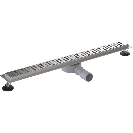 Трап для душа Aquant линейный 800х70мм с глянцевой мет. реш, сухой затвор, выход под 40/50мм