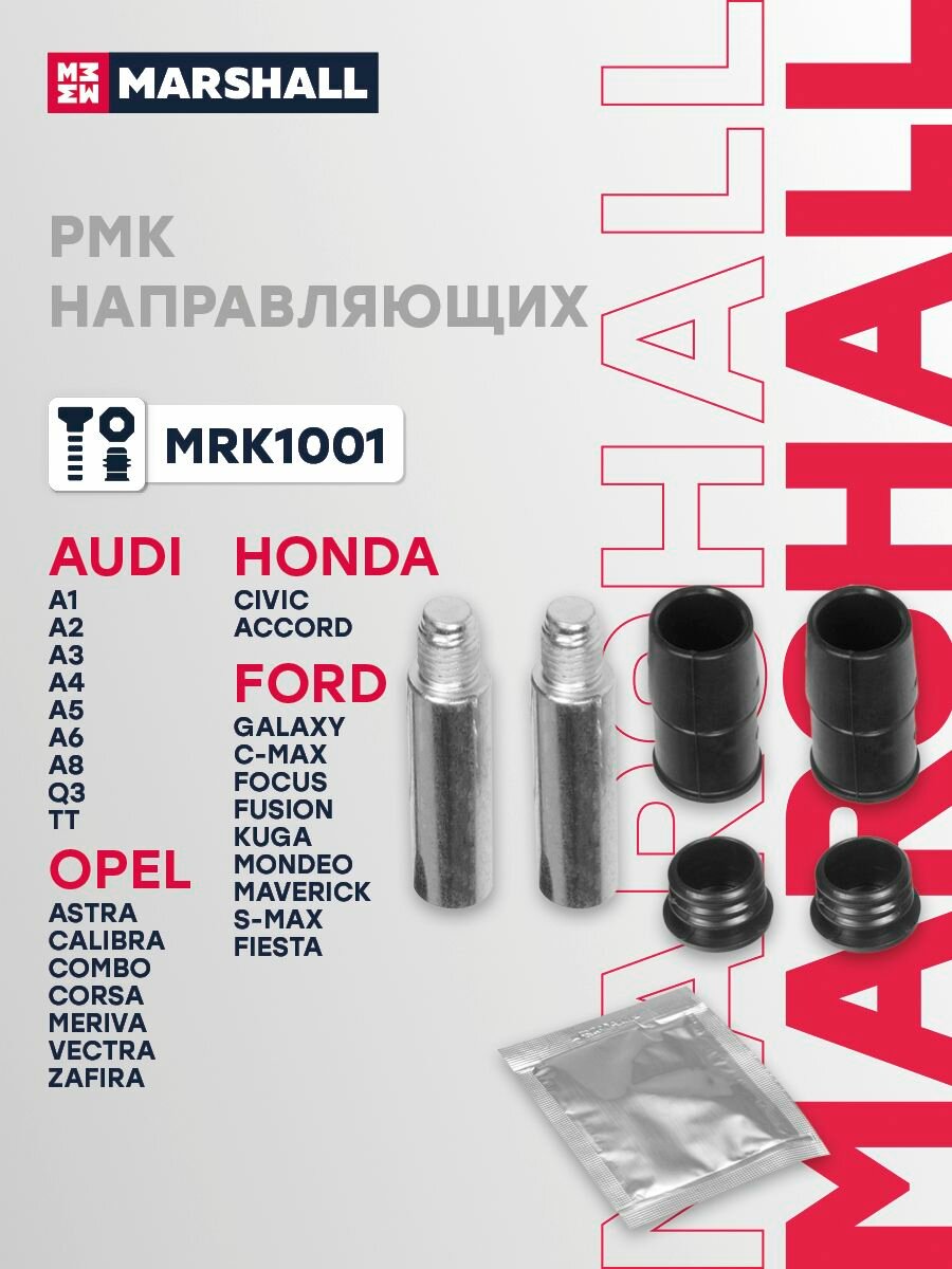 Ремкомплект направляющих суппорта передний/задний Daewoo Дэу Nexia Нексия, Ford Форд Focus Фокус, Renault Рено Duster Дастер, Logan Логан, Skoda Шкода Octavia Октавия, Volkswagen VW Фольксваген Polo