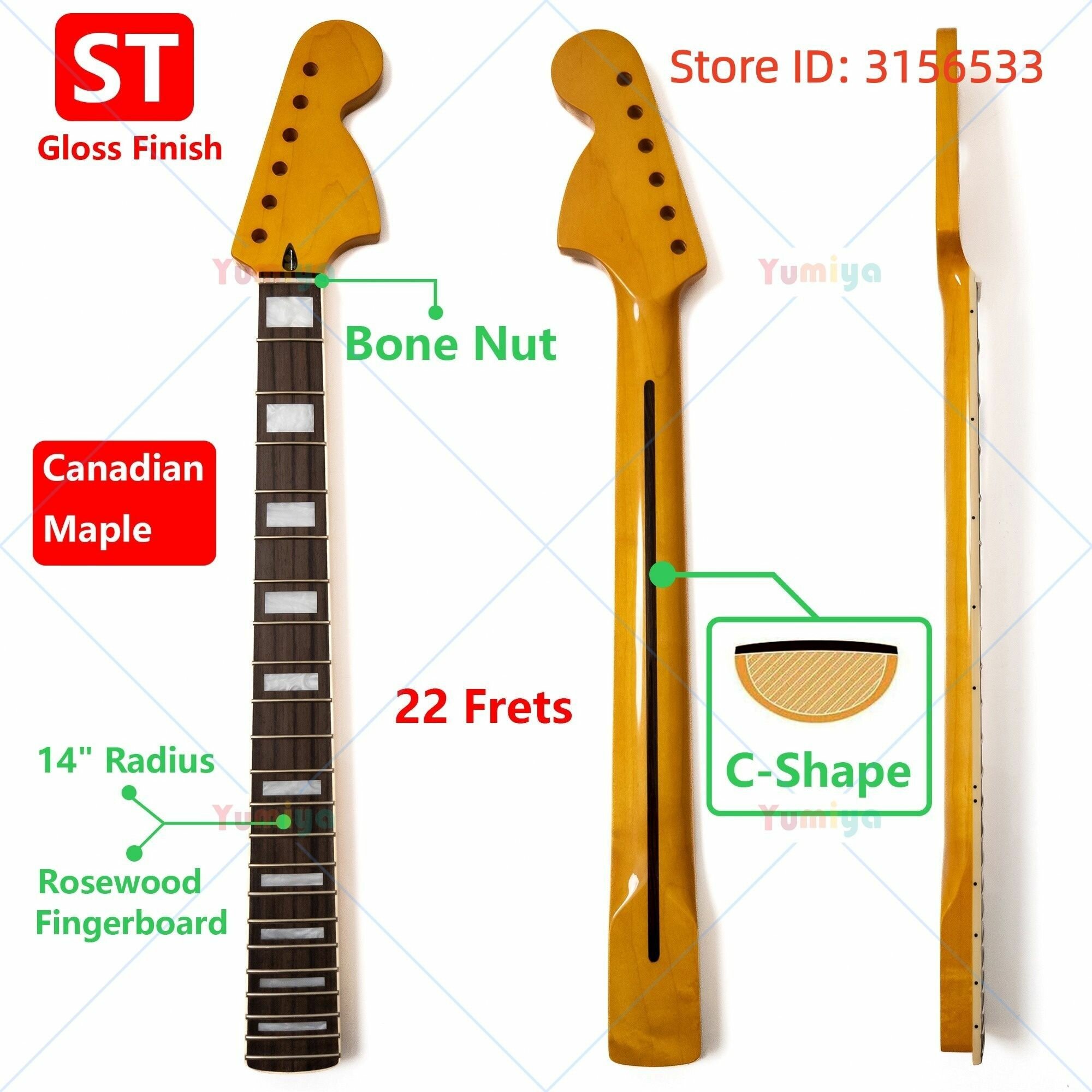 Гриф электрогитары Strat с 22 ладами и большой головкой, Бронзовая ладовая проволока для гитарных аксессуаров Stratocaster