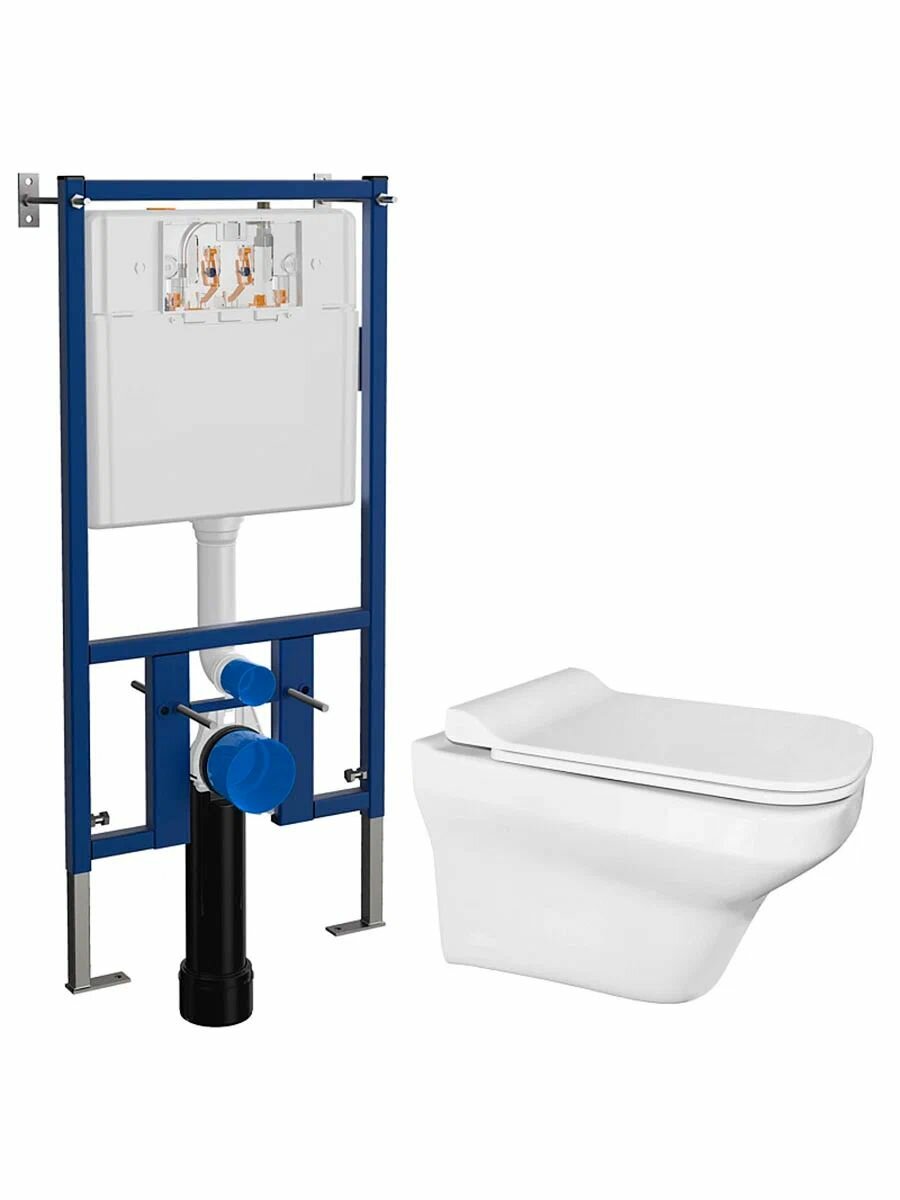 Инсталляция с унитазом комплект 2 в 1 LORANTO ALFA: инсталляция + унитаз MOOD 2.0 4501+KALE MOOD