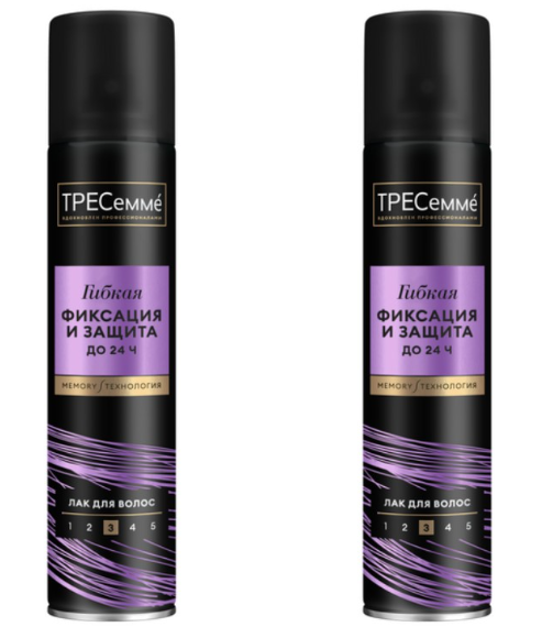Тресемме Лак для укладки волос, Гибкая фиксация и защита от повреждений, 250мл, 2 уп