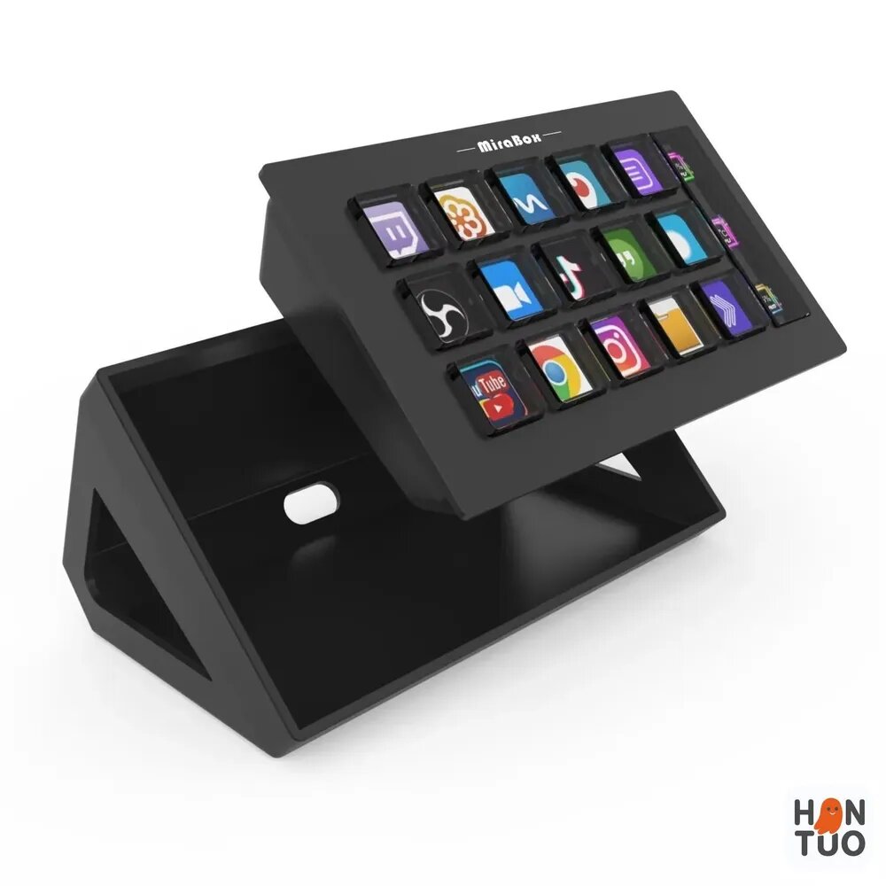 Mirabox Stream Deck Mini 15 кнопок Контроллер для стриминга черный матовый проводной